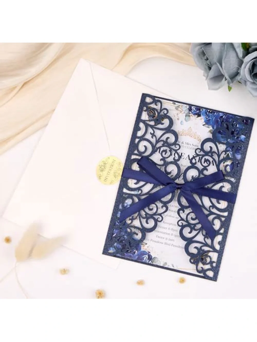 Mabbcoo | Party Supplies | Mabbcoo 5 Piece Invitations Wedding Navy ...